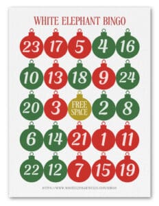 White Elephant Bingo: Rules and Printables - White Elephant Rules